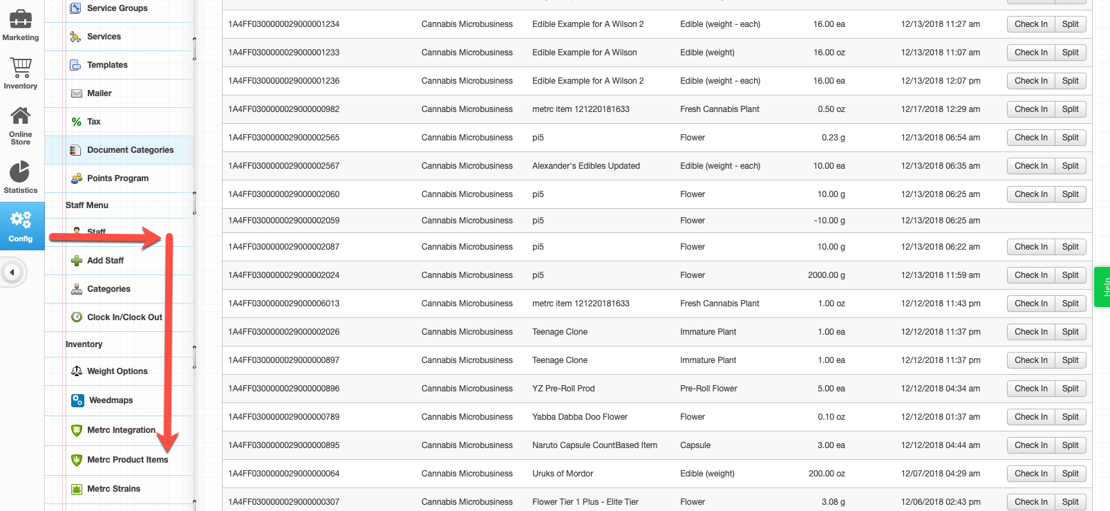 How To Create METRC Items
