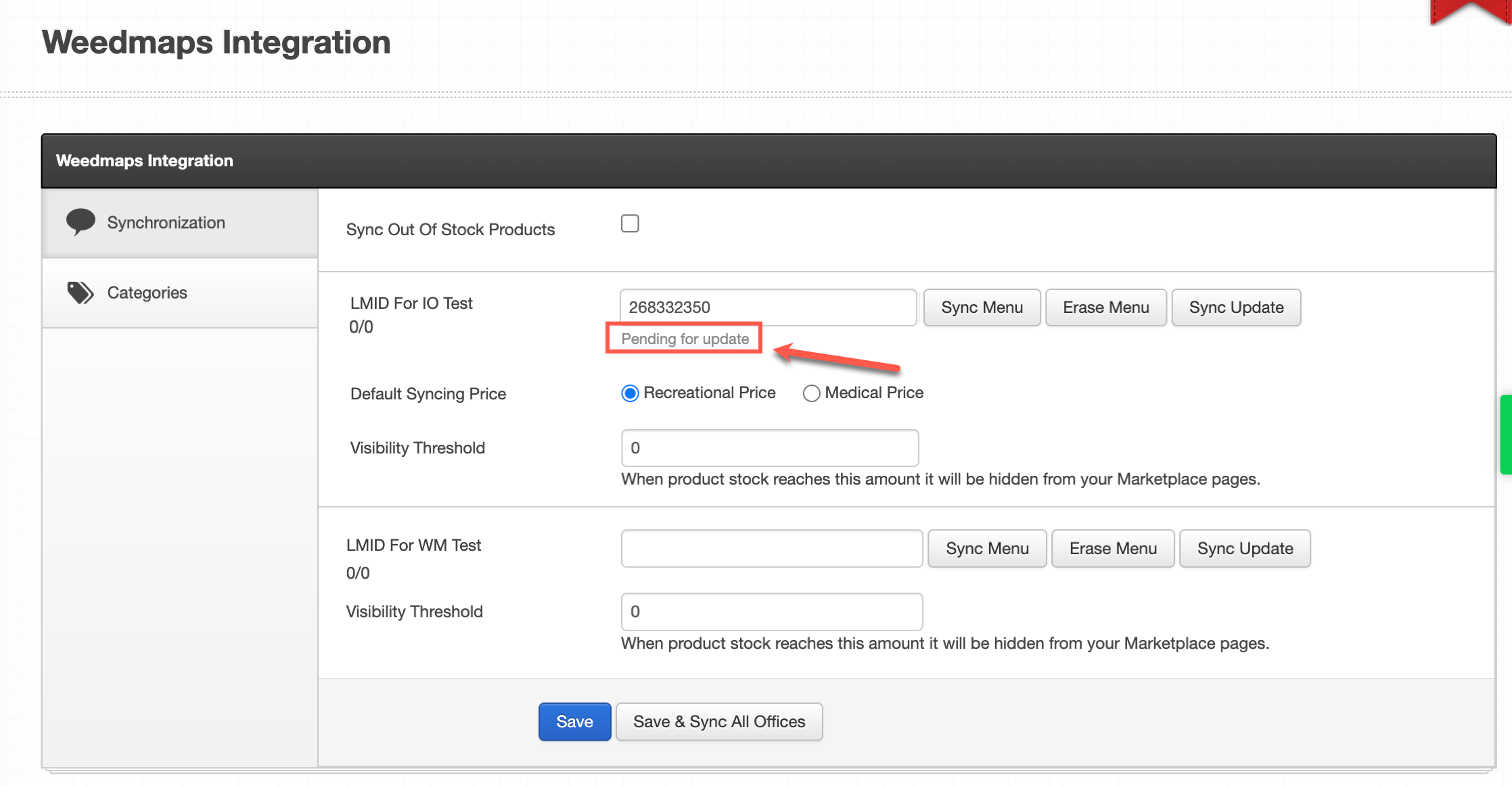 Weedmaps Integration