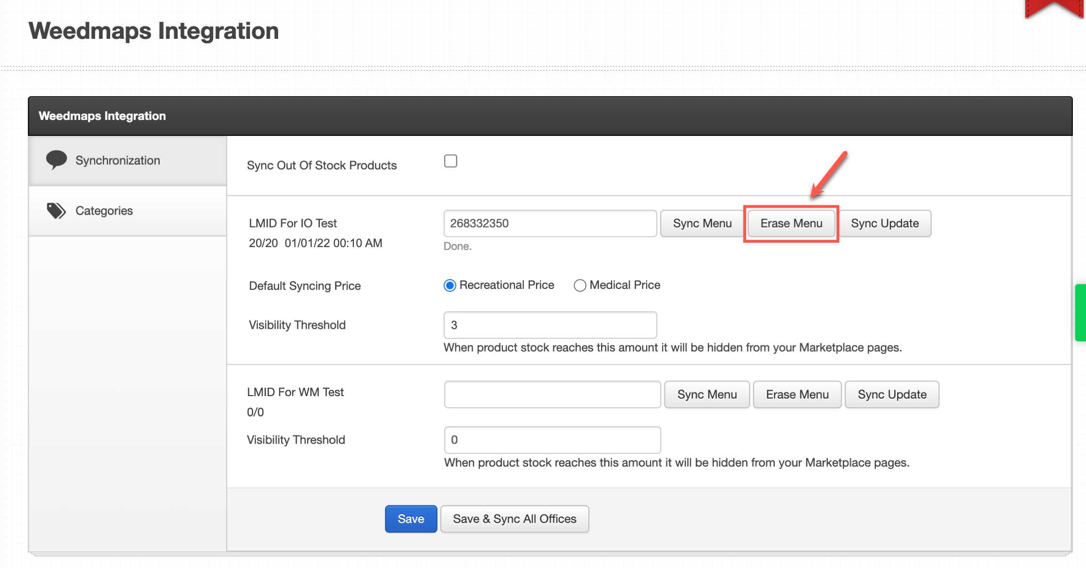Weedmaps Integration