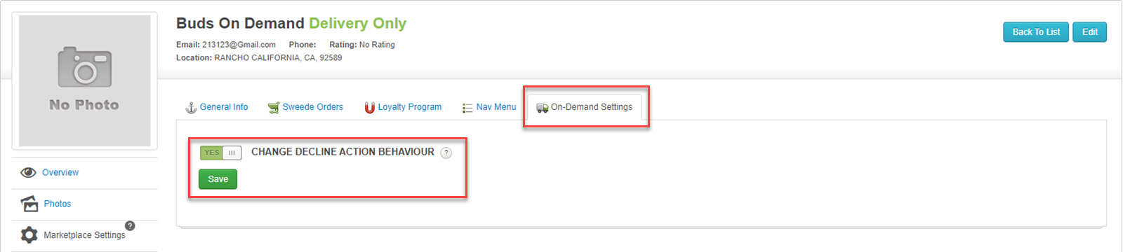 Configure Marketplace Settings