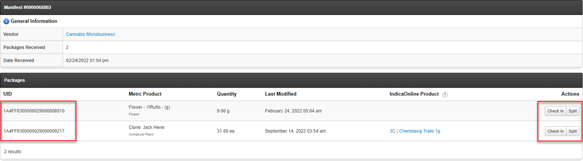 How To Check In Metrc Packages
