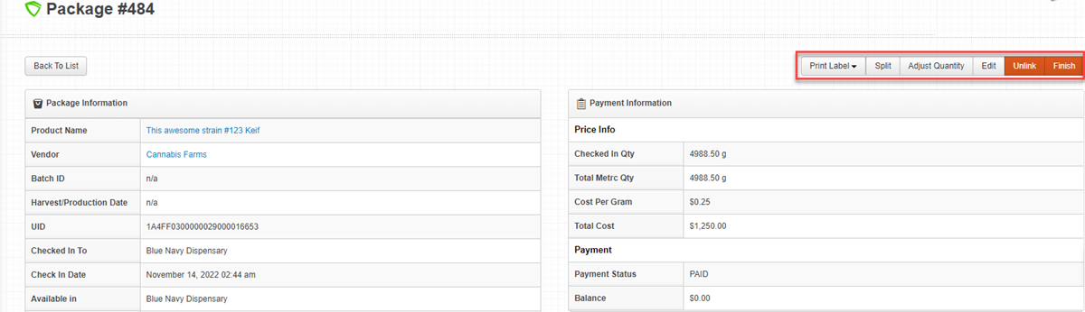 How To Check In Metrc Packages